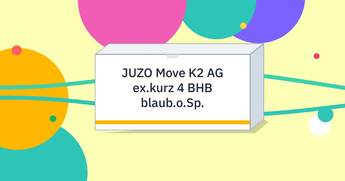 Symbolbild: Packung mit der Aufschrift JUZO Move K2 AG ex.kurz 4 BHB blaub.o.Sp. (PZN 18565688) – Verfügbarkeit und Bezug in Apotheken in Frankfurt am Main