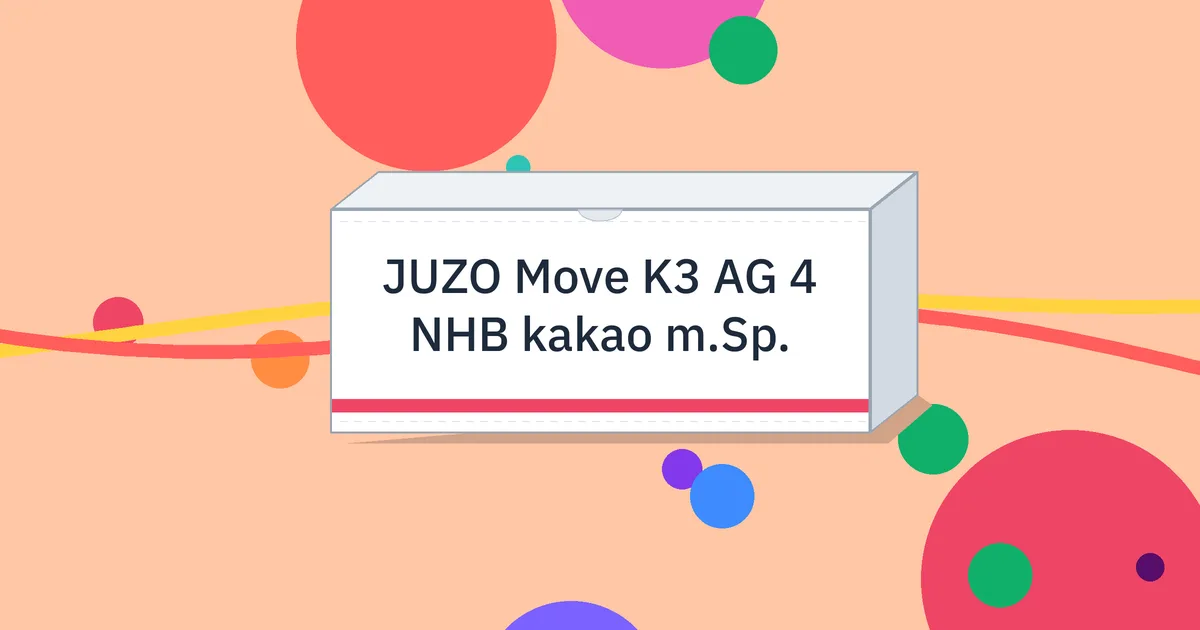 Symbolbild: Packung mit der Aufschrift JUZO Move K3 AG 4 NHB kakao m.Sp. (PZN 18587141) – Verfügbarkeit und Bezug in Apotheken in Frankfurt am Main