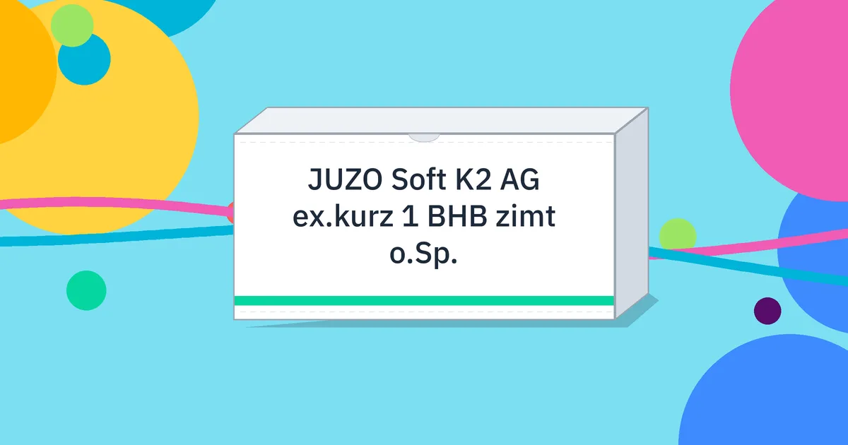 Symbolbild: Packung mit der Aufschrift JUZO Soft K2 AG ex.kurz 1 BHB zimt o.Sp. (PZN 14828056) – Verfügbarkeit und Bezug in Apotheken in Frankfurt am Main