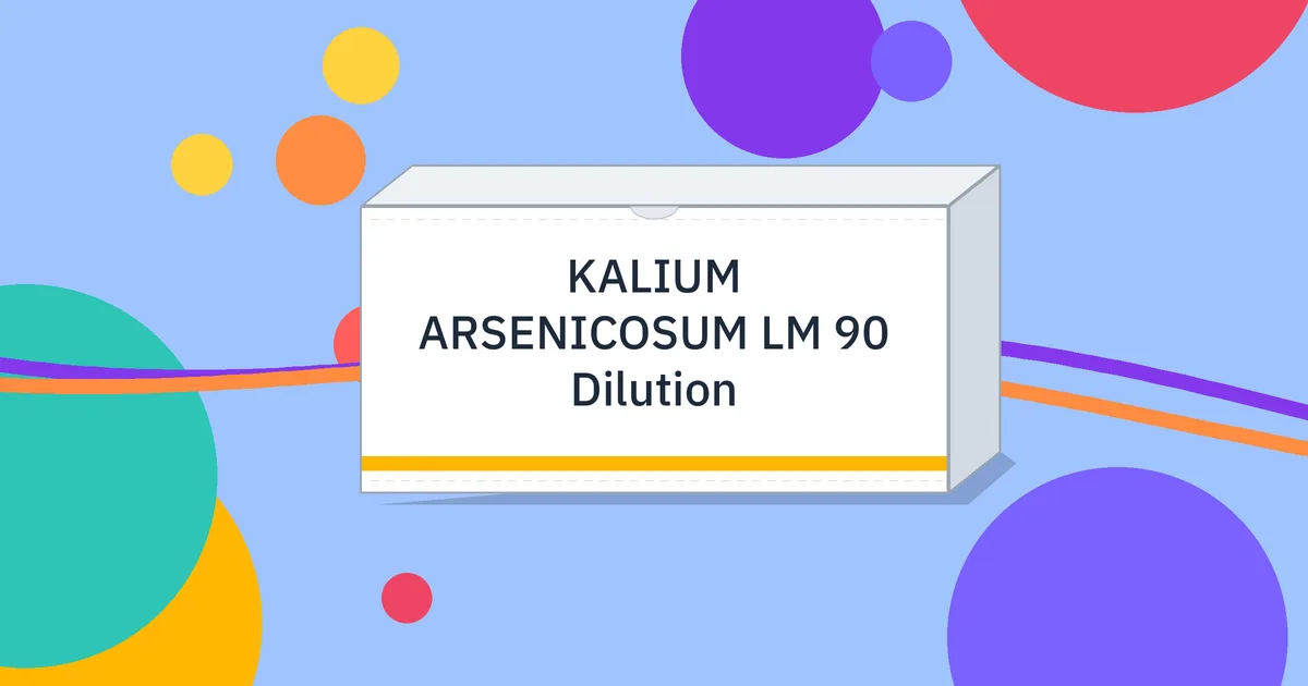 Symbolbild: Packung mit der Aufschrift KALIUM ARSENICOSUM LM 90 Dilution (PZN 12917293) – Verfügbarkeit und Bezug in Apotheken in Frankfurt am Main