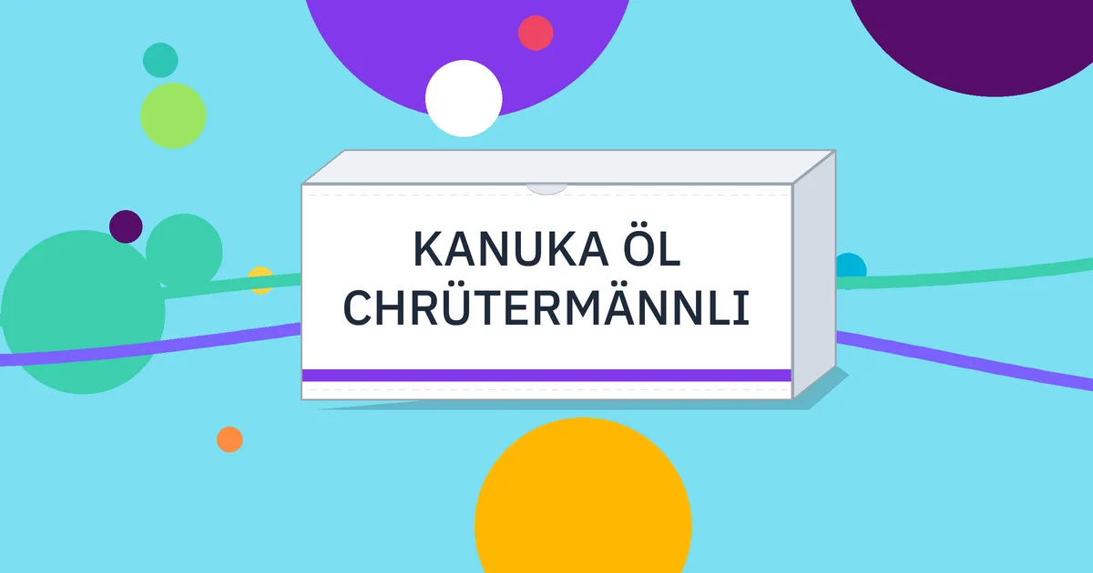Symbolbild: Packung mit der Aufschrift KANUKA ÖL CHRÜTERMÄNNLI (PZN 08423036) – Verfügbarkeit und Bezug in Apotheken in Frankfurt am Main