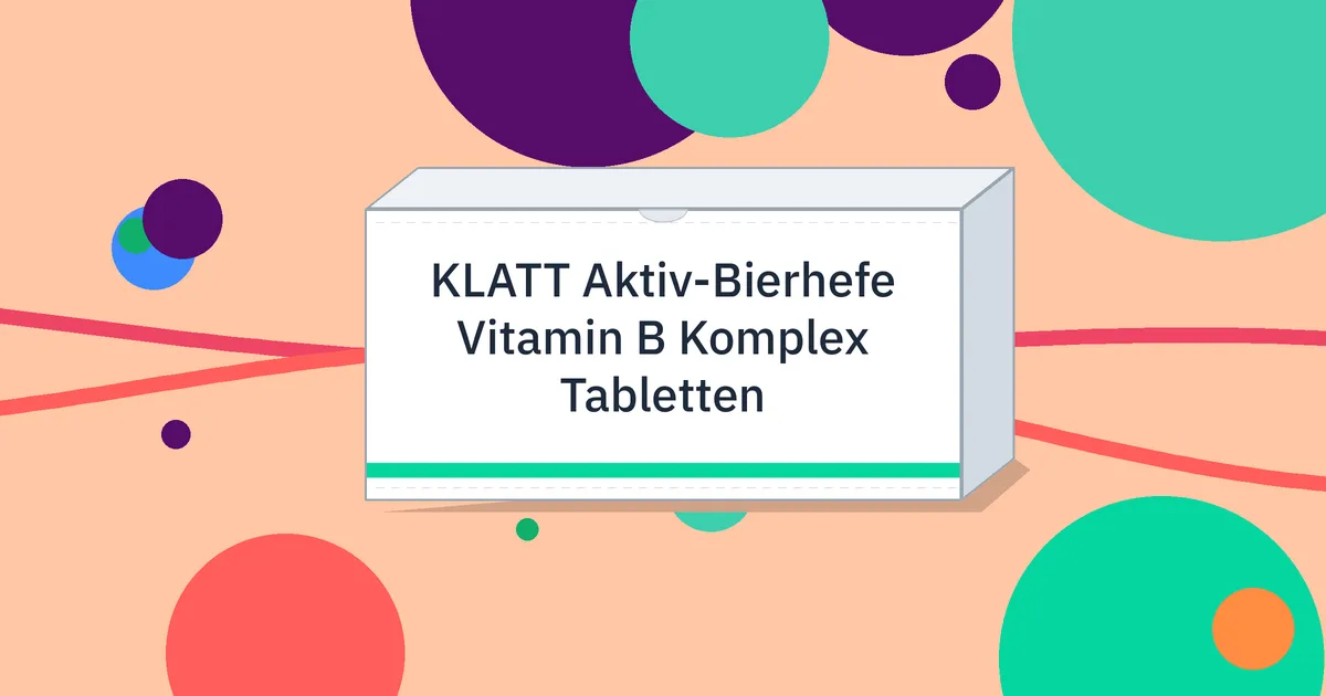 Symbolbild: Packung mit der Aufschrift KLATT Aktiv-Bierhefe Vitamin B Komplex Tabletten (PZN 18700979) – Verfügbarkeit und Bezug in Apotheken in Frankfurt am Main