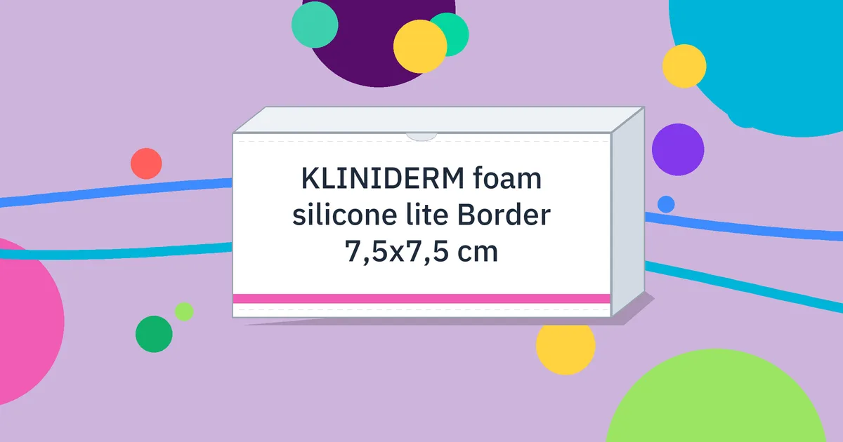 Symbolbild: Packung mit der Aufschrift KLINIDERM foam silicone lite Border 7,5x7,5 cm (PZN 10929004) – Verfügbarkeit und Bezug in Apotheken in Frankfurt am Main