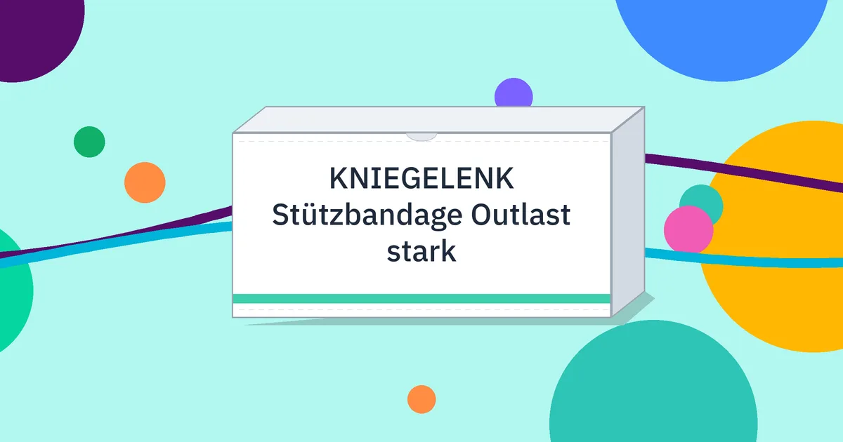 Symbolbild: Packung mit der Aufschrift KNIEGELENK Stützbandage Outlast stark (PZN 11238644) – Verfügbarkeit und Bezug in Apotheken in Frankfurt am Main