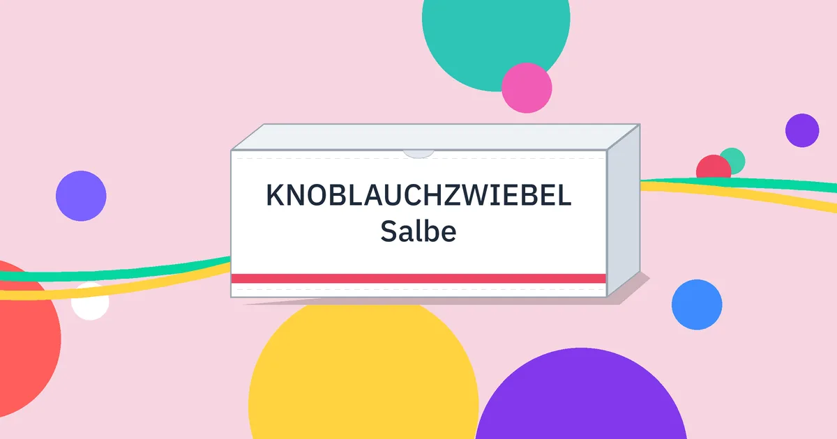 Symbolbild: Packung mit der Aufschrift KNOBLAUCHZWIEBEL Salbe (PZN 17555179) – Verfügbarkeit und Bezug in Apotheken in Frankfurt am Main