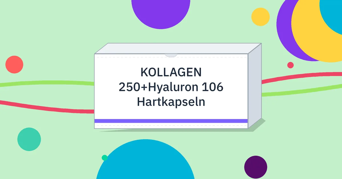 Symbolbild: Packung mit der Aufschrift KOLLAGEN 250+Hyaluron 106 Hartkapseln (PZN 20700627) – Verfügbarkeit und Bezug in Apotheken in Frankfurt am Main