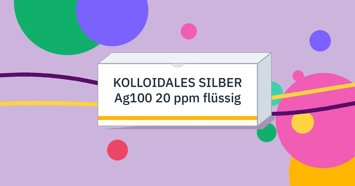 Symbolbild: Packung mit der Aufschrift KOLLOIDALES SILBER Ag100 20 ppm flüssig (PZN 16896702) – Verfügbarkeit und Bezug in Apotheken in Frankfurt am Main