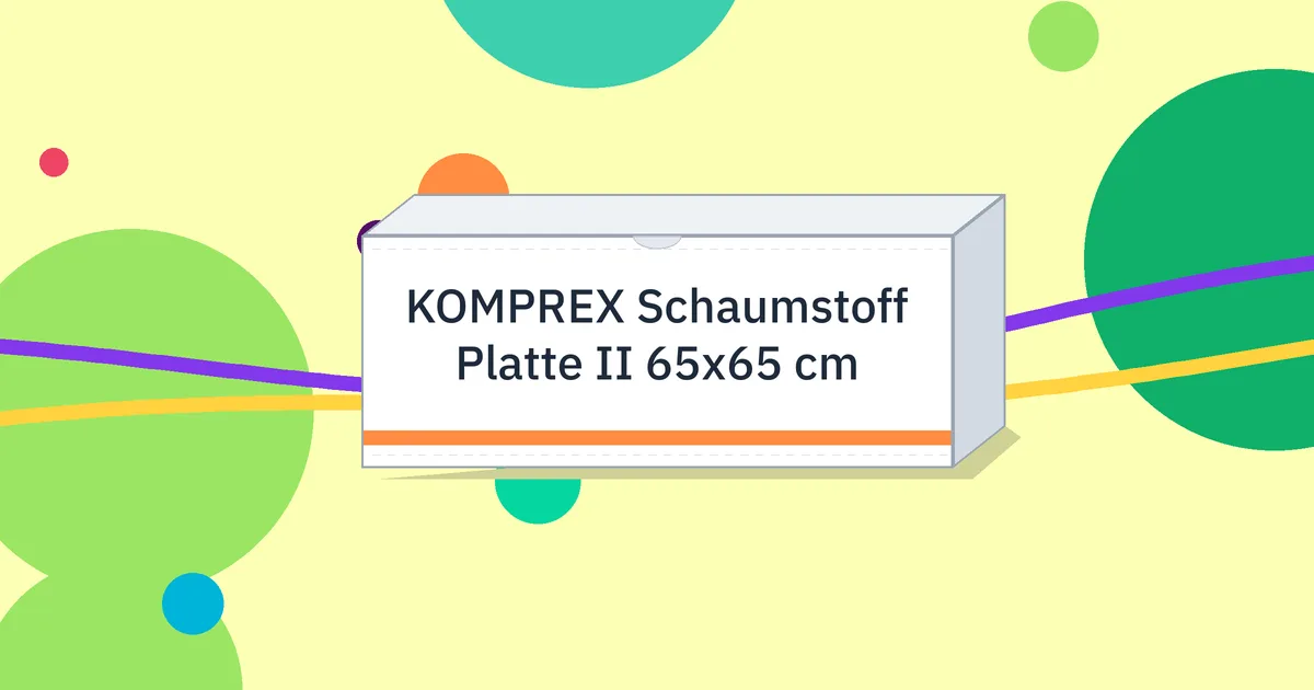 Symbolbild: Packung mit der Aufschrift KOMPREX Schaumstoff Platte II 65x65 cm (PZN 02006722) – Verfügbarkeit und Bezug in Apotheken in Frankfurt am Main