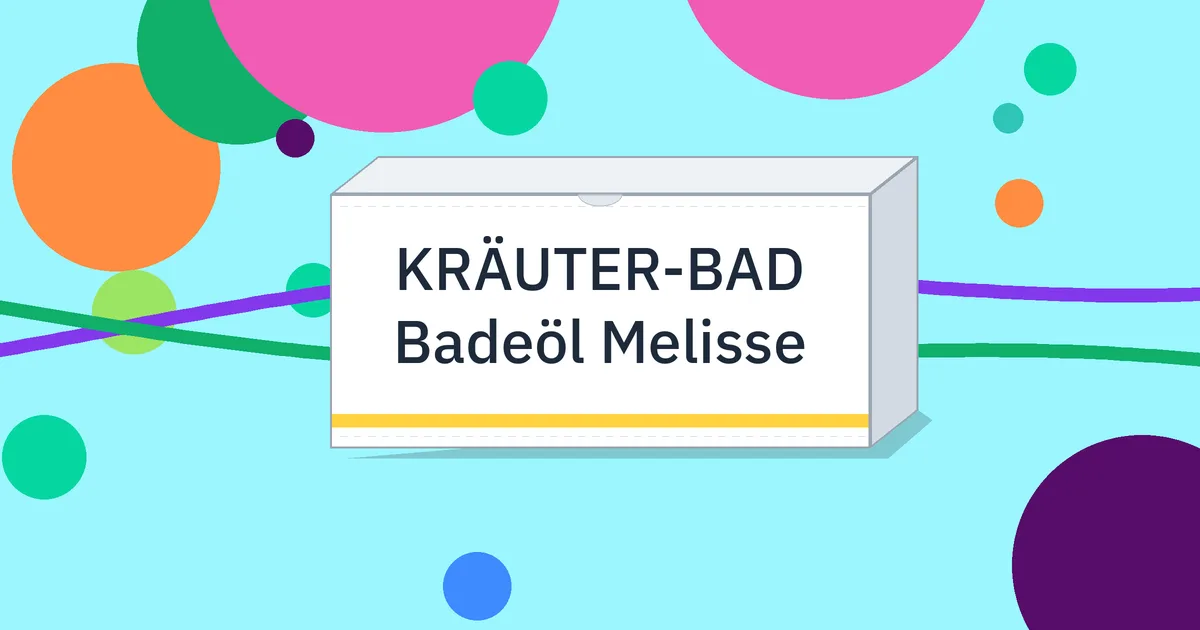 Symbolbild: Packung mit der Aufschrift KRÄUTER-BAD Badeöl Melisse (PZN 14263246) – Verfügbarkeit und Bezug in Apotheken in Frankfurt am Main