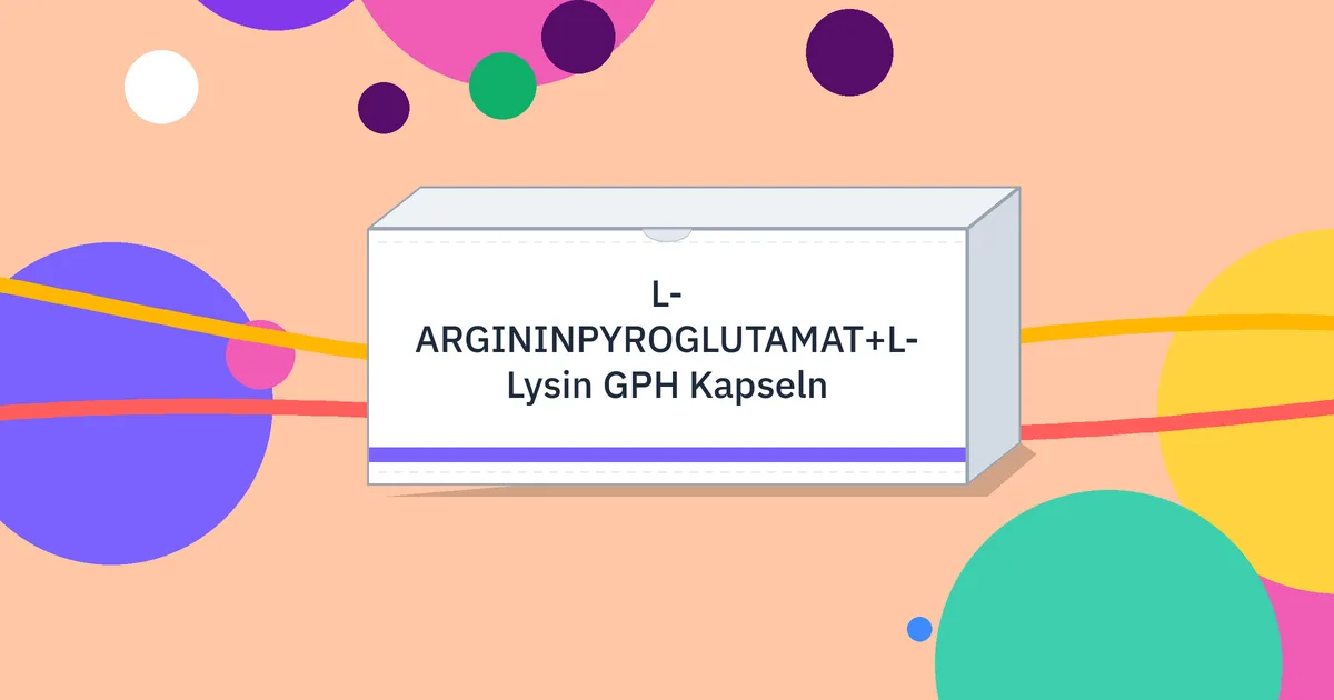 Symbolbild: Packung mit der Aufschrift L-ARGININPYROGLUTAMAT+L-Lysin GPH Kapseln (PZN 09918461) – Verfügbarkeit und Bezug in Apotheken in Frankfurt am Main