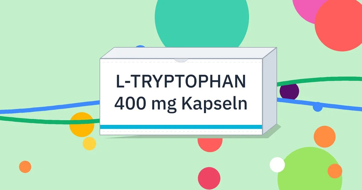 Symbolbild: Packung mit der Aufschrift L-TRYPTOPHAN 400 mg Kapseln (PZN 15738154) – Verfügbarkeit und Bezug in Apotheken in Frankfurt am Main