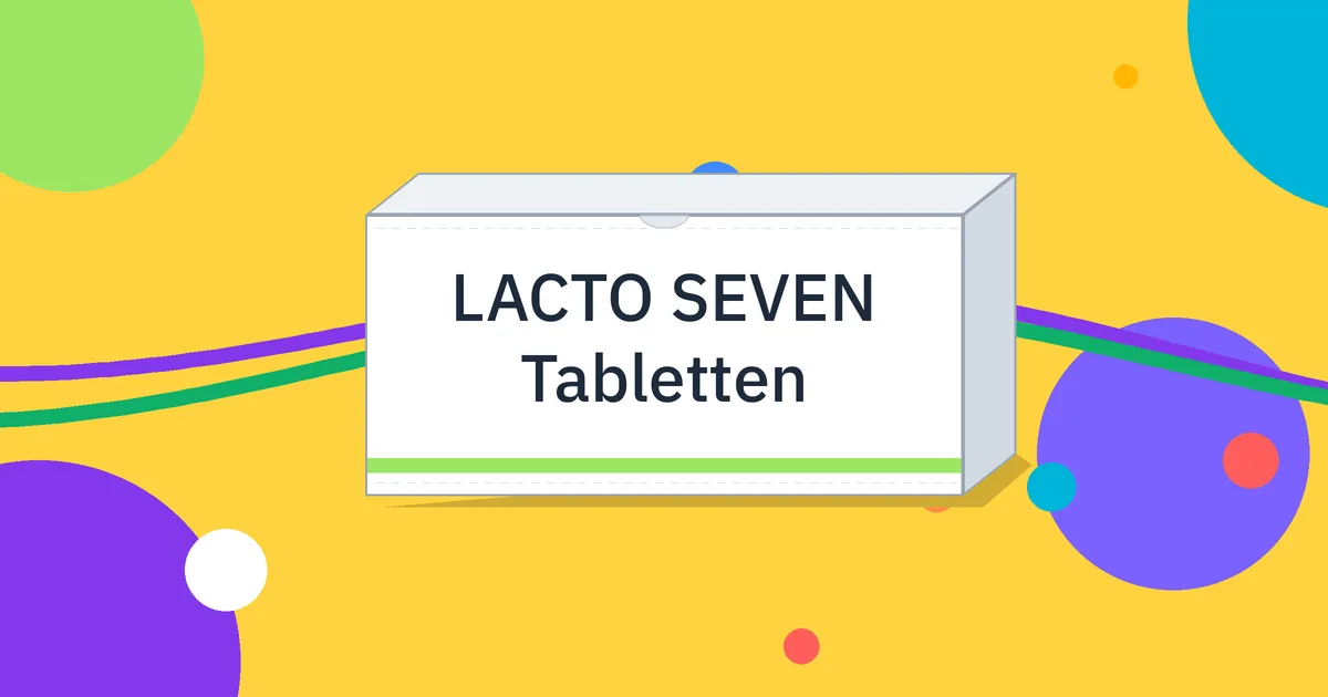 Symbolbild: Packung mit der Aufschrift LACTO SEVEN Tabletten (PZN 03031892) – Verfügbarkeit und Bezug in Apotheken in Frankfurt am Main