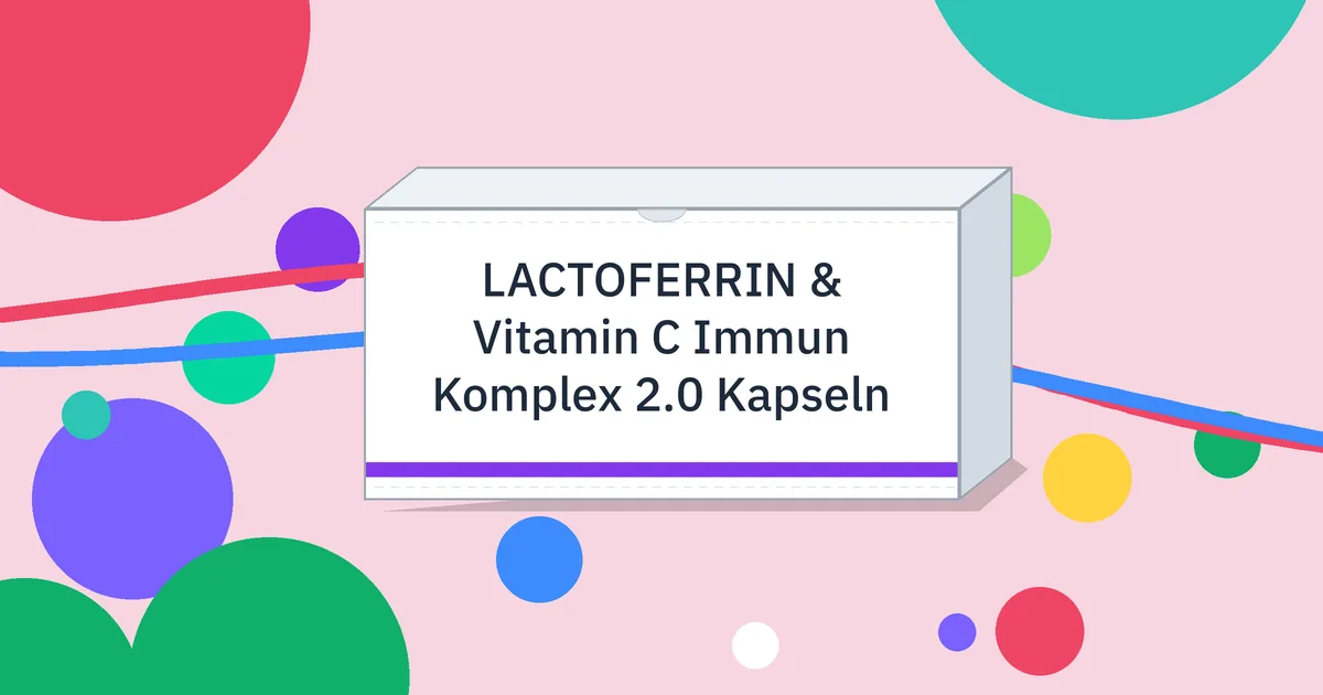 Symbolbild: Packung mit der Aufschrift LACTOFERRIN & Vitamin C Immun Komplex 2.0 Kapseln (PZN 18489579) – Verfügbarkeit und Bezug in Apotheken in Frankfurt am Main