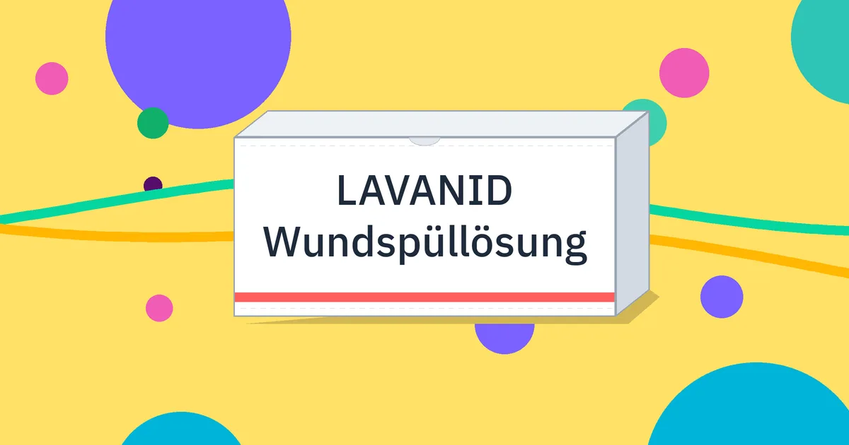 Symbolbild: Packung mit der Aufschrift LAVANID Wundspüllösung (PZN 18660613) – Verfügbarkeit und Bezug in Apotheken in Frankfurt am Main