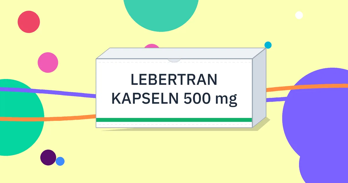 Symbolbild: Packung mit der Aufschrift LEBERTRAN KAPSELN 500 mg (PZN 05856355) – Verfügbarkeit und Bezug in Apotheken in Frankfurt am Main