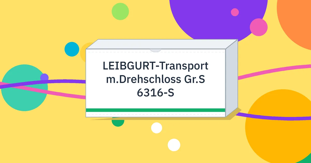 Symbolbild: Packung mit der Aufschrift LEIBGURT-Transport m.Drehschloss Gr.S 6316-S (PZN 13586421) – Verfügbarkeit und Bezug in Apotheken in Frankfurt am Main