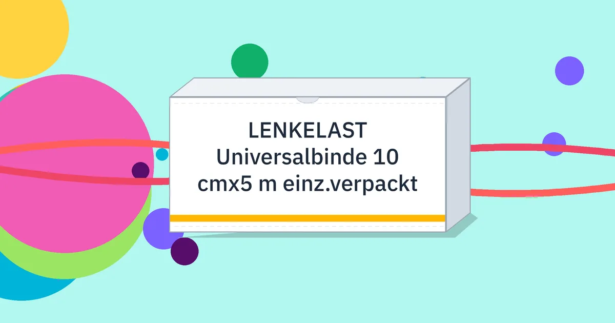 Symbolbild: Packung mit der Aufschrift LENKELAST Universalbinde 10 cmx5 m einz.verpackt (PZN 10931432) – Verfügbarkeit und Bezug in Apotheken in Frankfurt am Main
