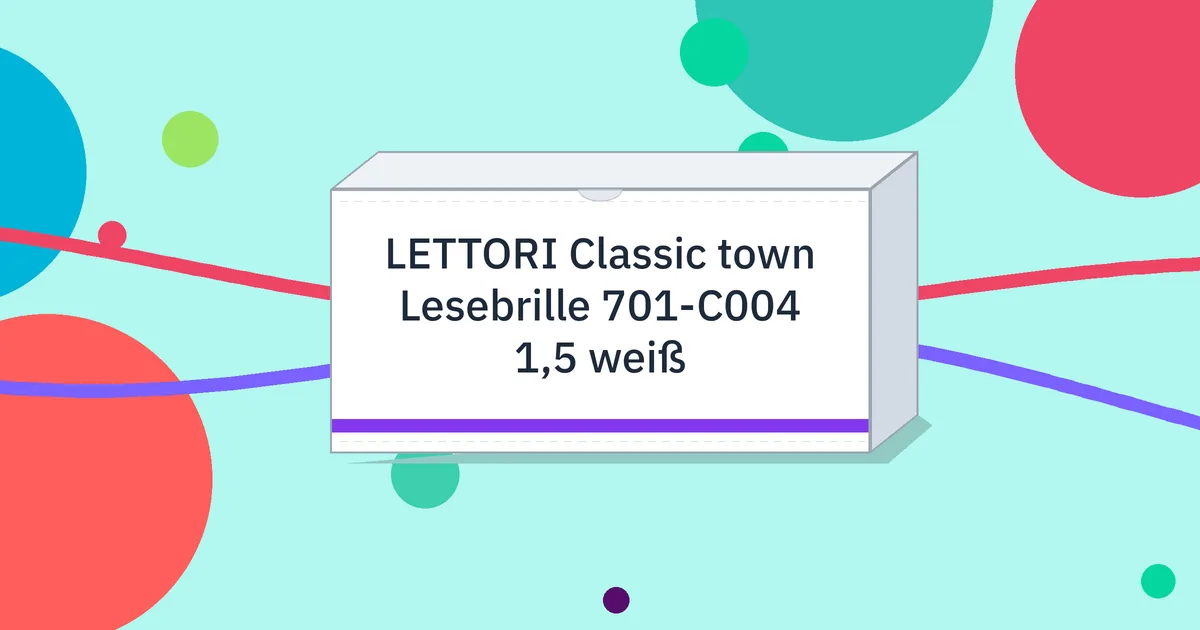 Symbolbild: Packung mit der Aufschrift LETTORI Classic town Lesebrille 701-C004 1,5 weiß (PZN 11057724) – Verfügbarkeit und Bezug in Apotheken in Frankfurt am Main