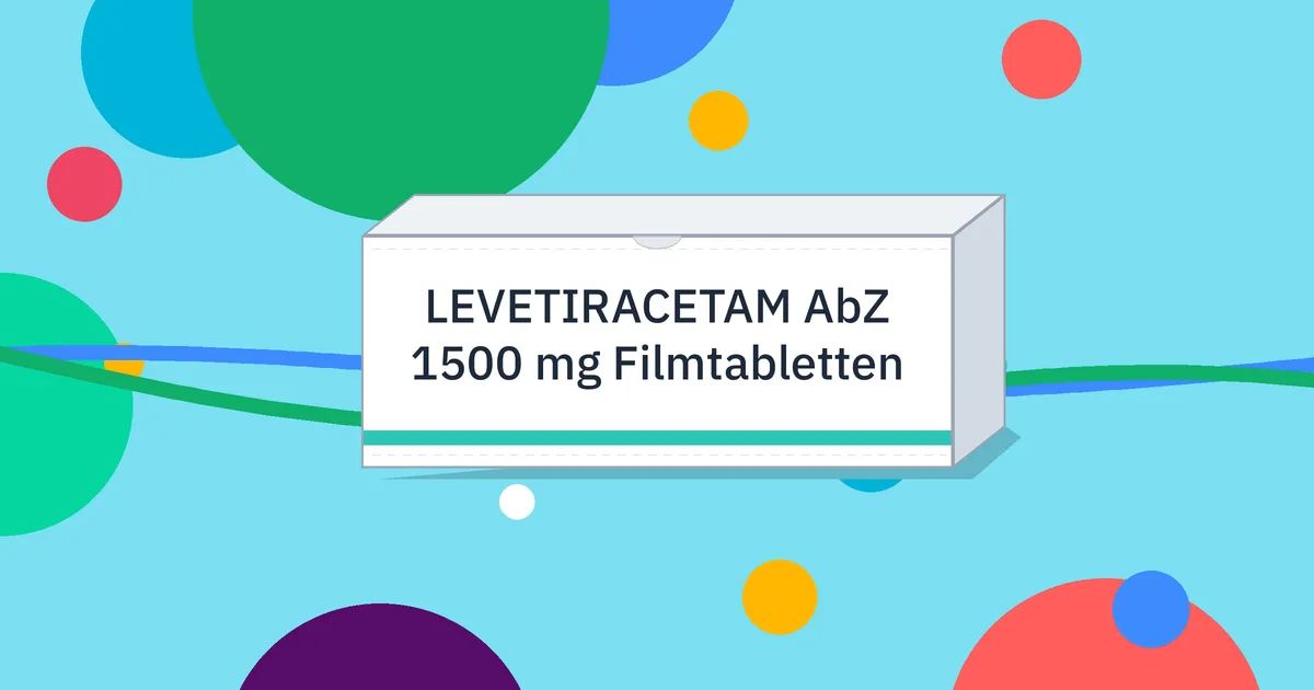 Symbolbild: Packung mit der Aufschrift LEVETIRACETAM AbZ 1500 mg Filmtabletten (PZN 14310359) – Verfügbarkeit und Bezug in Apotheken in Frankfurt am Main