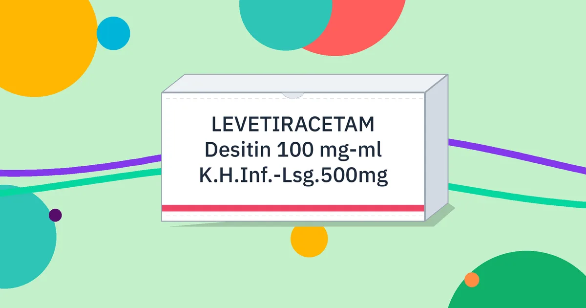 Symbolbild: Packung mit der Aufschrift LEVETIRACETAM Desitin 100 mg-ml K.H.Inf.-Lsg.500mg (PZN 08805306) – Verfügbarkeit und Bezug in Apotheken in Frankfurt am Main