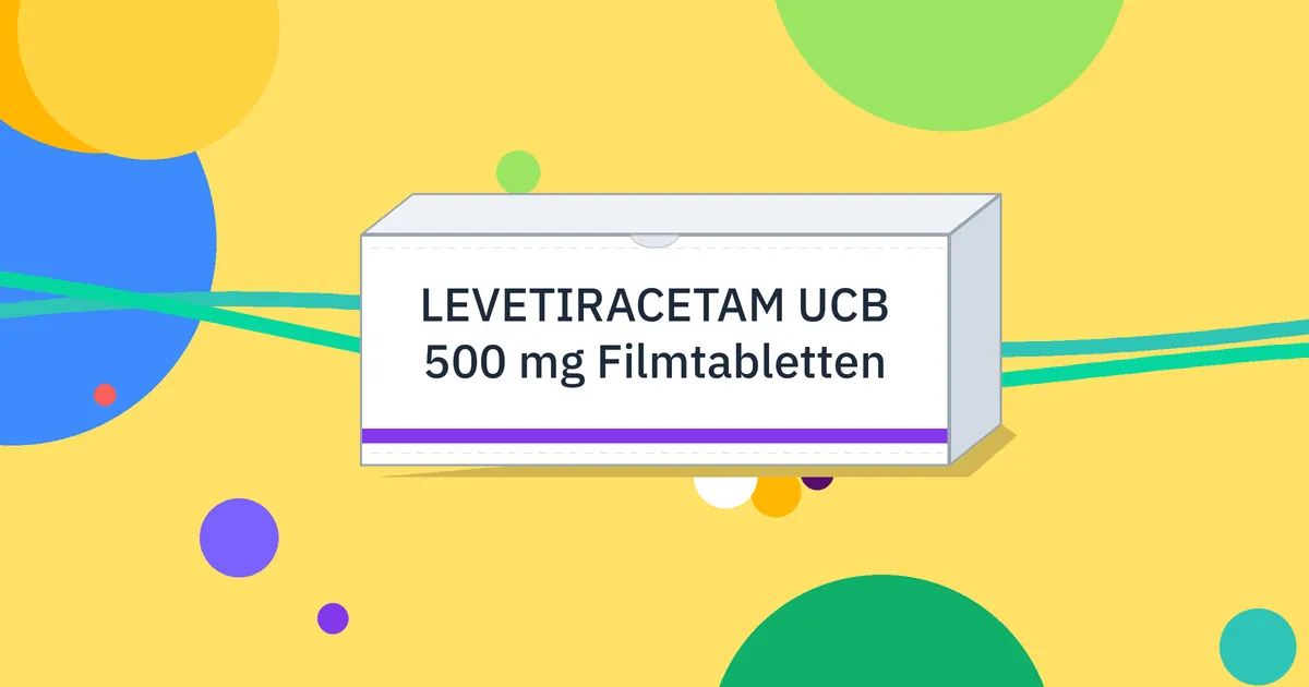 Symbolbild: Packung mit der Aufschrift LEVETIRACETAM UCB 500 mg Filmtabletten (PZN 07611095) – Verfügbarkeit und Bezug in Apotheken in Frankfurt am Main