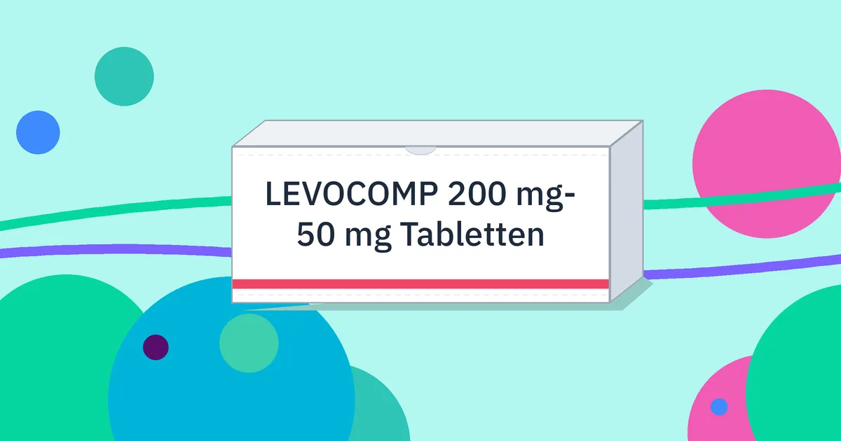 Symbolbild: Packung mit der Aufschrift LEVOCOMP 200 mg-50 mg Tabletten (PZN 00536226) – Verfügbarkeit und Bezug in Apotheken in Frankfurt am Main