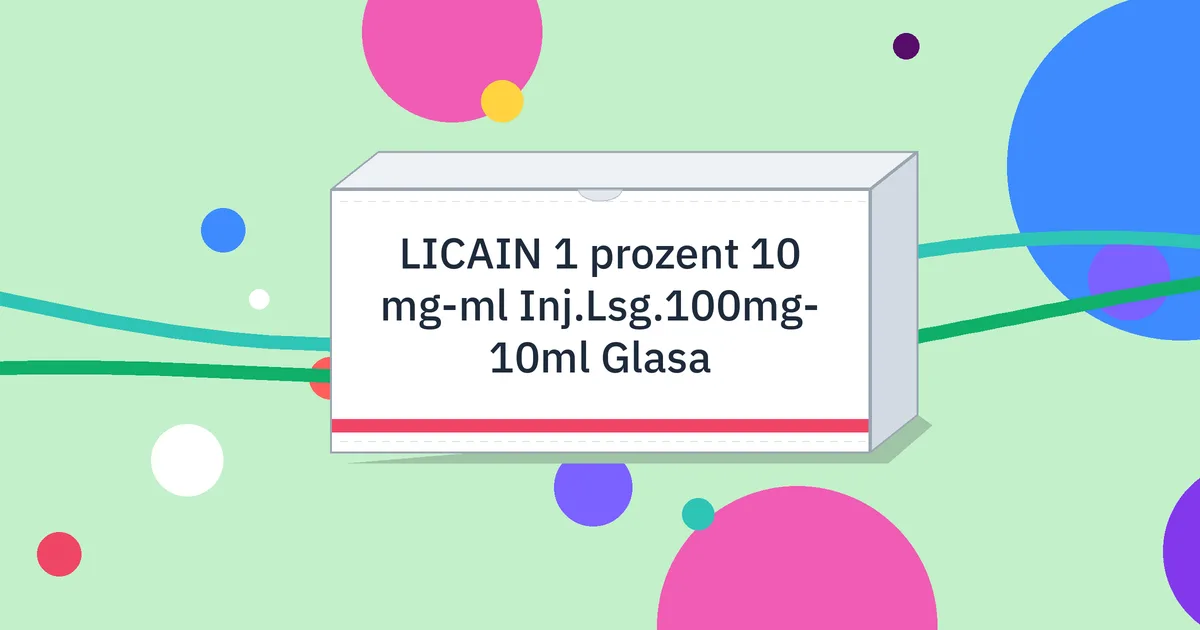 Symbolbild: Packung mit der Aufschrift LICAIN 1 prozent 10 mg-ml Inj.Lsg.100mg-10ml Glasa (PZN 11355982) – Verfügbarkeit und Bezug in Apotheken in Frankfurt am Main