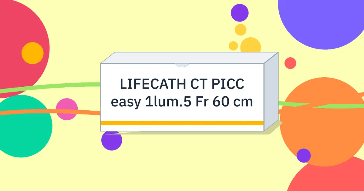 Symbolbild: Packung mit der Aufschrift LIFECATH CT PICC easy 1lum.5 Fr 60 cm (PZN 15209154) – Verfügbarkeit und Bezug in Apotheken in Frankfurt am Main