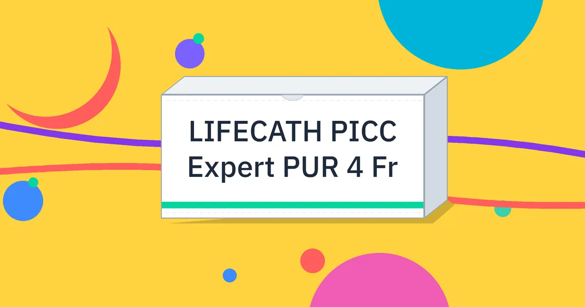 Symbolbild: Packung mit der Aufschrift LIFECATH PICC Expert PUR 4 Fr (PZN 15208893) – Verfügbarkeit und Bezug in Apotheken in Frankfurt am Main