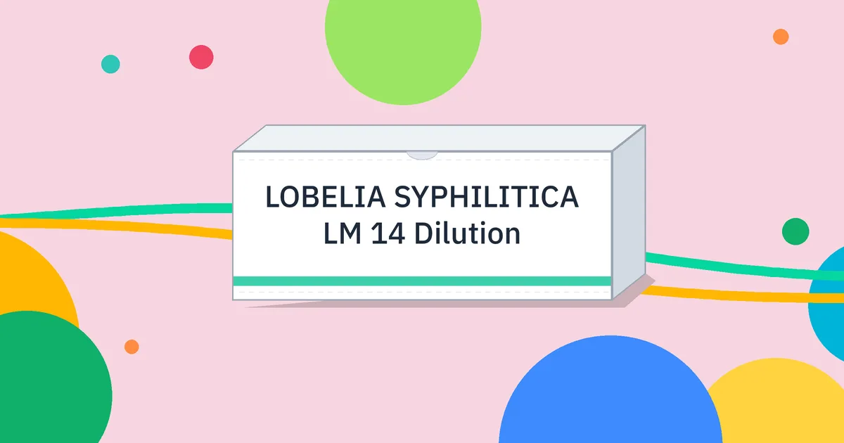 Symbolbild: Packung mit der Aufschrift LOBELIA SYPHILITICA LM 14 Dilution (PZN 13534803) – Verfügbarkeit und Bezug in Apotheken in Frankfurt am Main