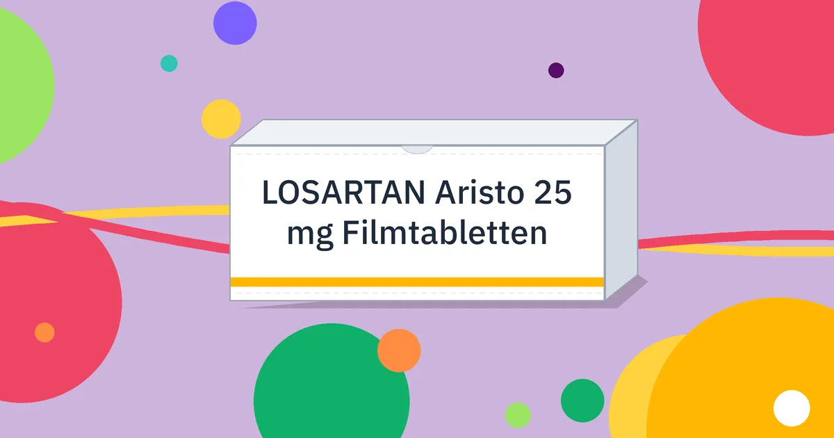 Symbolbild: Packung mit der Aufschrift LOSARTAN Aristo 25 mg Filmtabletten (PZN 06903281) – Verfügbarkeit und Bezug in Apotheken in Frankfurt am Main