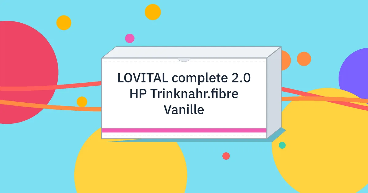 Symbolbild: Packung mit der Aufschrift LOVITAL complete 2.0 HP Trinknahr.fibre Vanille (PZN 19442522) – Verfügbarkeit und Bezug in Apotheken in Frankfurt am Main