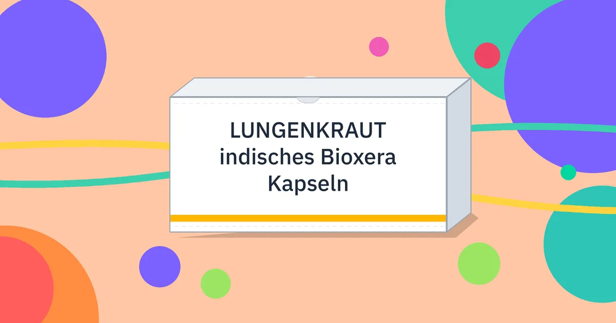 Symbolbild: Packung mit der Aufschrift LUNGENKRAUT indisches Bioxera Kapseln (PZN 19764970) – Verfügbarkeit und Bezug in Apotheken in Frankfurt am Main