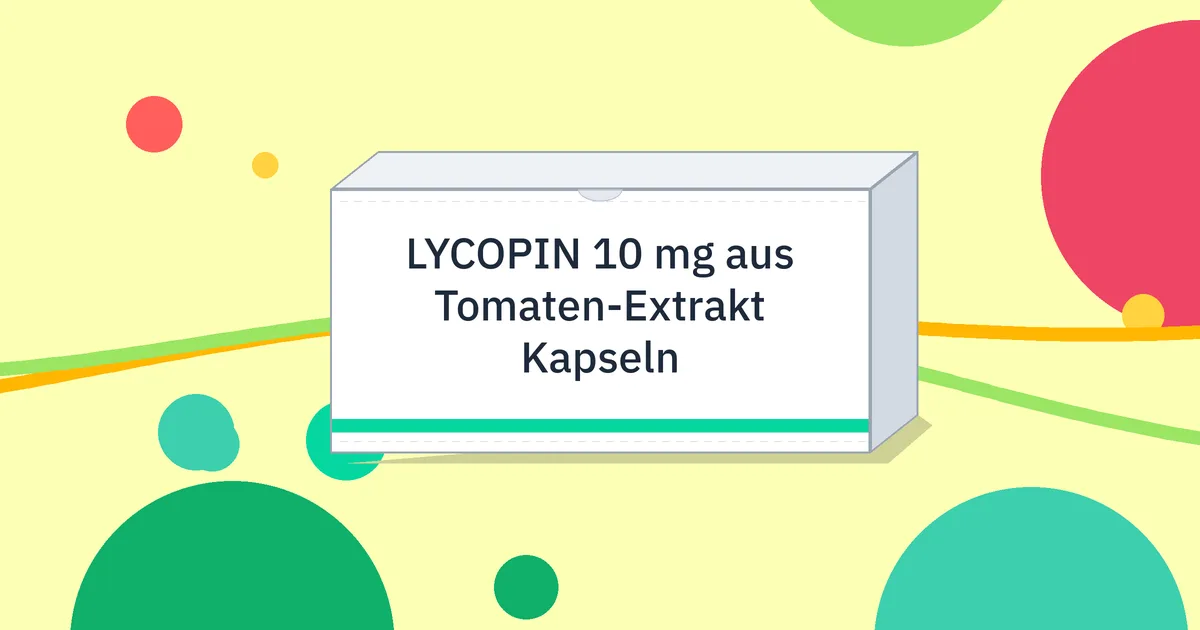 Symbolbild: Packung mit der Aufschrift LYCOPIN 10 mg aus Tomaten-Extrakt Kapseln (PZN 18129467) – Verfügbarkeit und Bezug in Apotheken in Frankfurt am Main