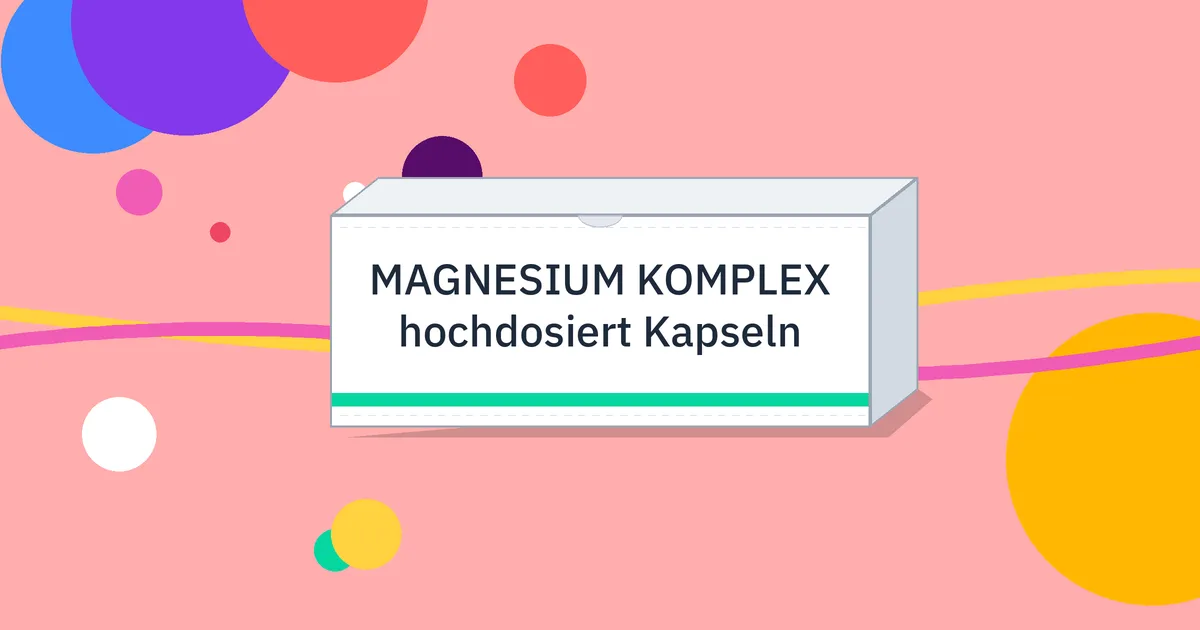Symbolbild: Packung mit der Aufschrift MAGNESIUM KOMPLEX hochdosiert Kapseln (PZN 19522557) – Verfügbarkeit und Bezug in Apotheken in Frankfurt am Main