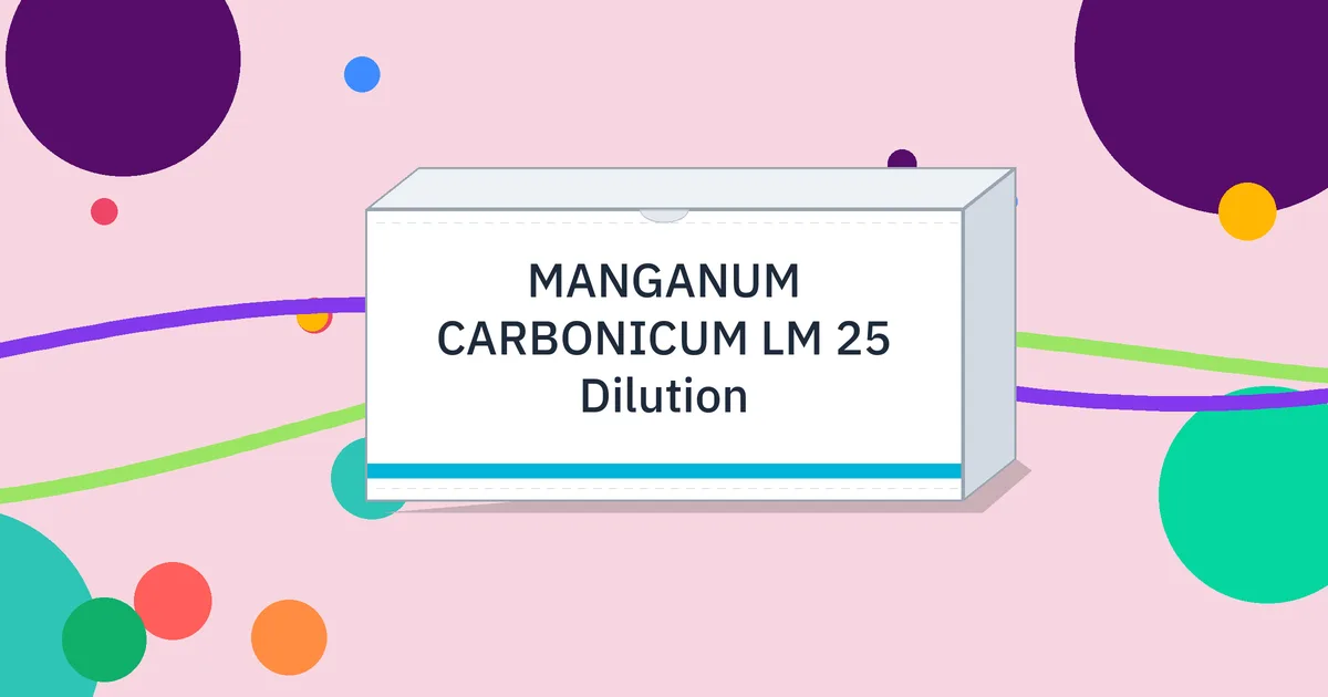Symbolbild: Packung mit der Aufschrift MANGANUM CARBONICUM LM 25 Dilution (PZN 12942977) – Verfügbarkeit und Bezug in Apotheken in Frankfurt am Main
