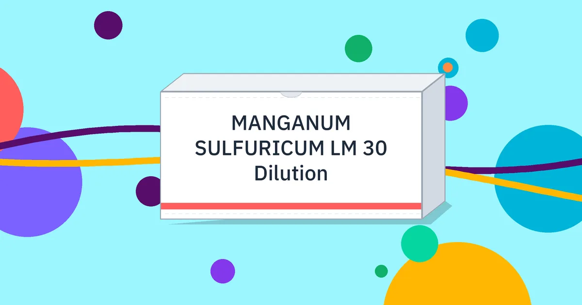 Symbolbild: Packung mit der Aufschrift MANGANUM SULFURICUM LM 30 Dilution (PZN 12946231) – Verfügbarkeit und Bezug in Apotheken in Frankfurt am Main