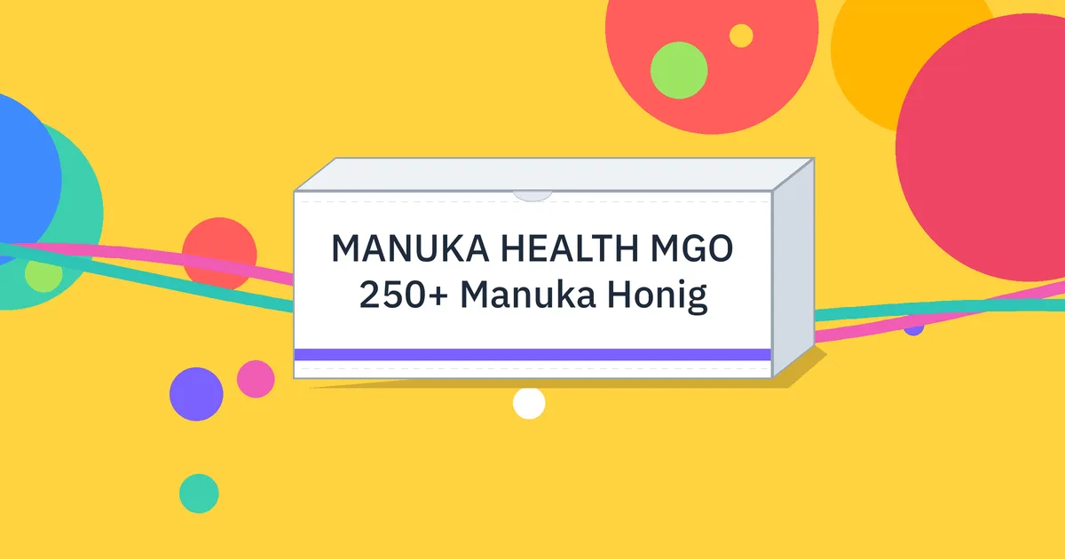 Symbolbild: Packung mit der Aufschrift MANUKA HEALTH MGO 250+ Manuka Honig (PZN 15874845) – Verfügbarkeit und Bezug in Apotheken in Frankfurt am Main