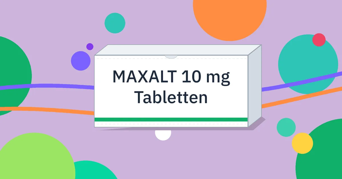 Symbolbild: Packung mit der Aufschrift MAXALT 10 mg Tabletten (PZN 02404374) – Verfügbarkeit und Bezug in Apotheken in Frankfurt am Main