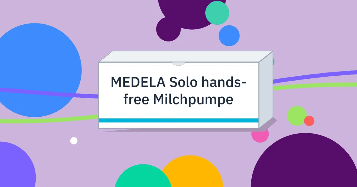 Symbolbild: Packung mit der Aufschrift MEDELA Solo hands-free Milchpumpe (PZN 19094860) – Verfügbarkeit und Bezug in Apotheken in Frankfurt am Main