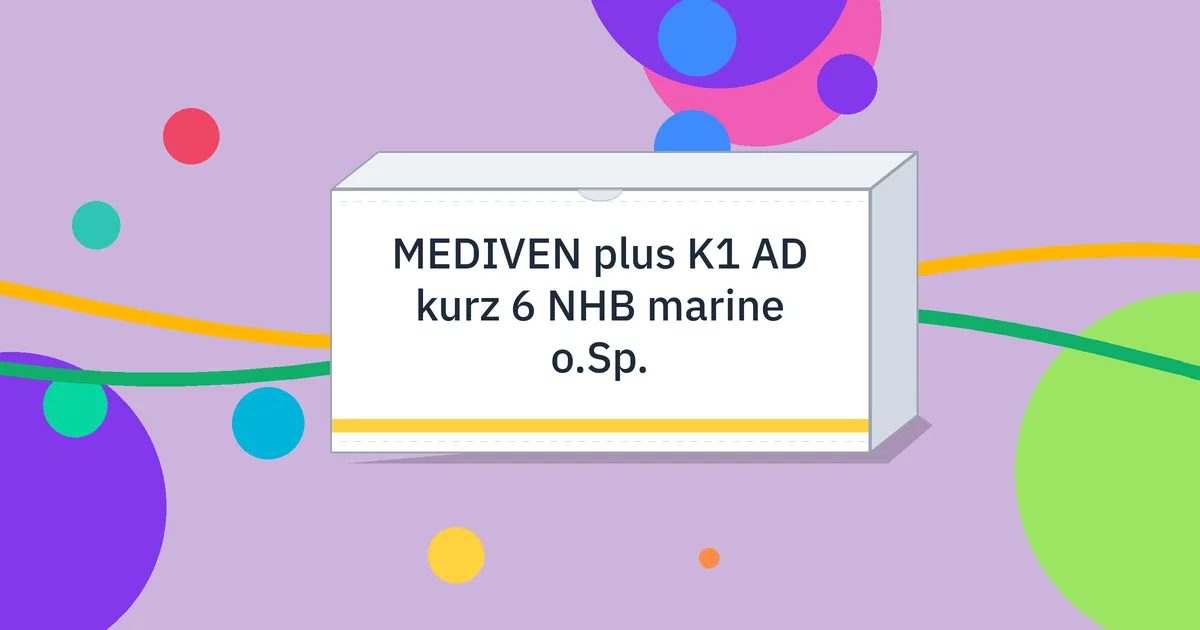 Symbolbild: Packung mit der Aufschrift MEDIVEN plus K1 AD kurz 6 NHB marine o.Sp. (PZN 15898521) – Verfügbarkeit und Bezug in Apotheken in Frankfurt am Main