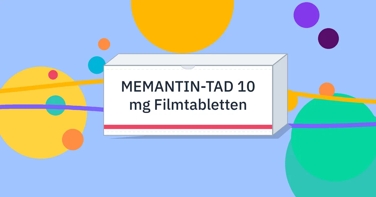 Symbolbild: Packung mit der Aufschrift MEMANTIN-TAD 10 mg Filmtabletten (PZN 18739711) – Verfügbarkeit und Bezug in Apotheken in Frankfurt am Main