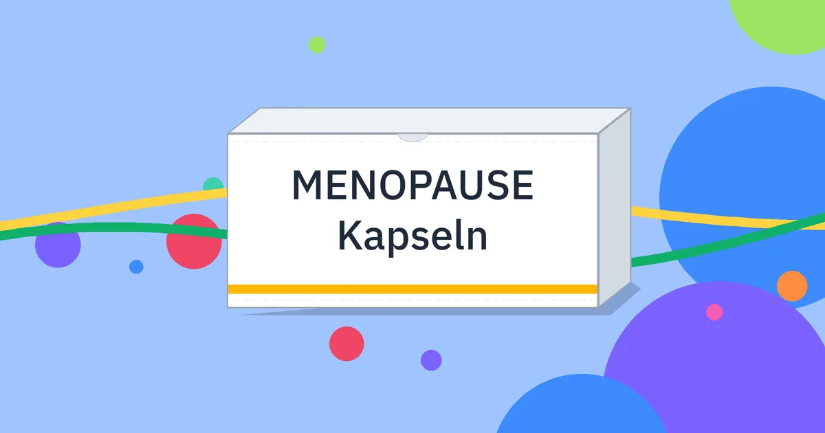 Symbolbild: Packung mit der Aufschrift MENOPAUSE Kapseln (PZN 20600222) – Verfügbarkeit und Bezug in Apotheken in Frankfurt am Main