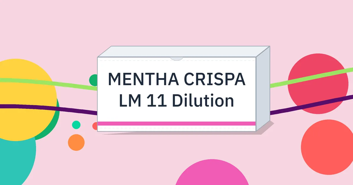 Symbolbild: Packung mit der Aufschrift MENTHA CRISPA LM 11 Dilution (PZN 13603734) – Verfügbarkeit und Bezug in Apotheken in Frankfurt am Main