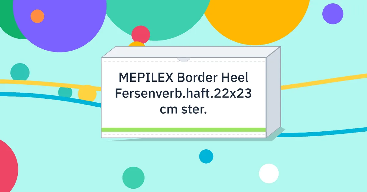 Symbolbild: Packung mit der Aufschrift MEPILEX Border Heel Fersenverb.haft.22x23 cm ster. (PZN 18003105) – Verfügbarkeit und Bezug in Apotheken in Frankfurt am Main