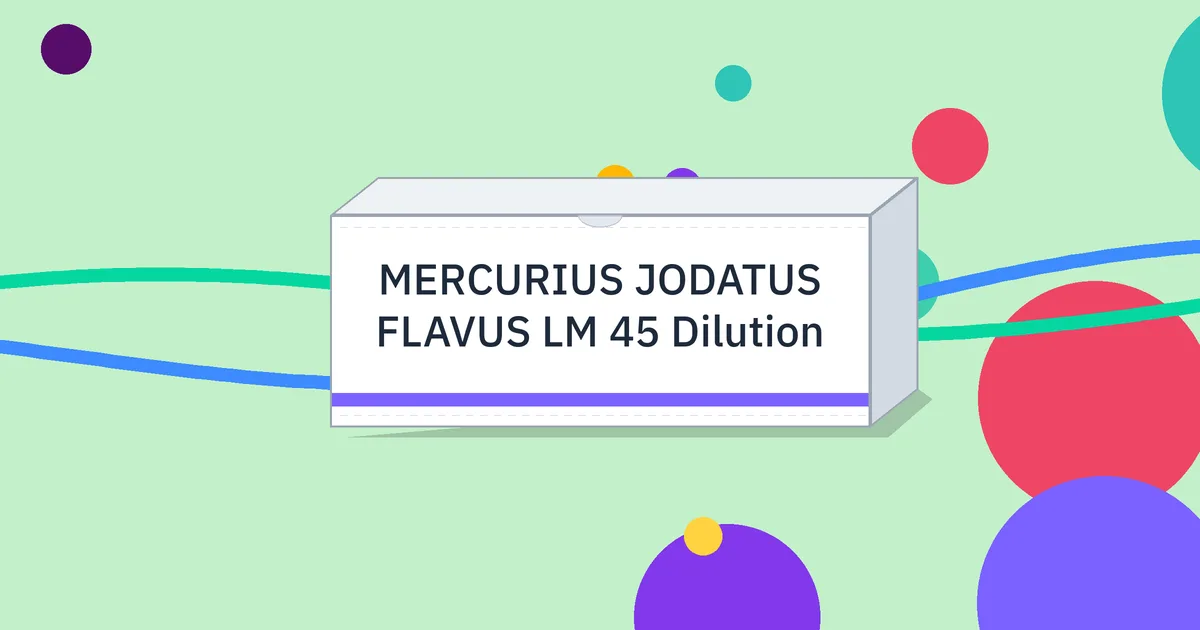 Symbolbild: Packung mit der Aufschrift MERCURIUS JODATUS FLAVUS LM 45 Dilution (PZN 12952059) – Verfügbarkeit und Bezug in Apotheken in Frankfurt am Main
