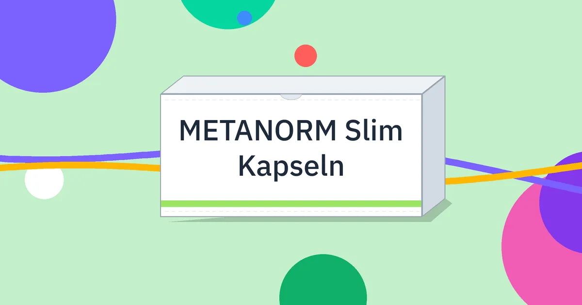 Symbolbild: Packung mit der Aufschrift METANORM Slim Kapseln (PZN 15864083) – Verfügbarkeit und Bezug in Apotheken in Frankfurt am Main