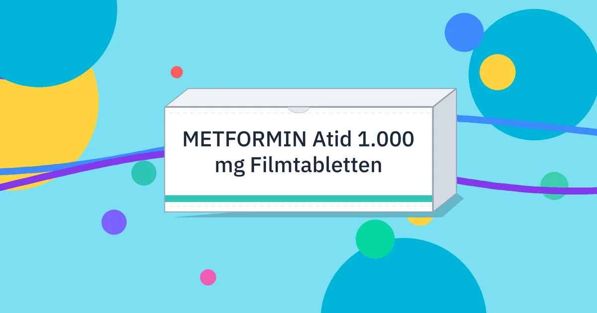 Symbolbild: Packung mit der Aufschrift METFORMIN Atid 1.000 mg Filmtabletten (PZN 05542272) – Verfügbarkeit und Bezug in Apotheken in Frankfurt am Main