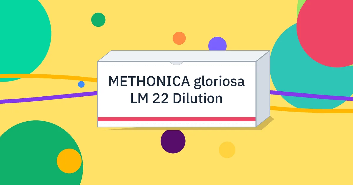 Symbolbild: Packung mit der Aufschrift METHONICA gloriosa LM 22 Dilution (PZN 13606684) – Verfügbarkeit und Bezug in Apotheken in Frankfurt am Main