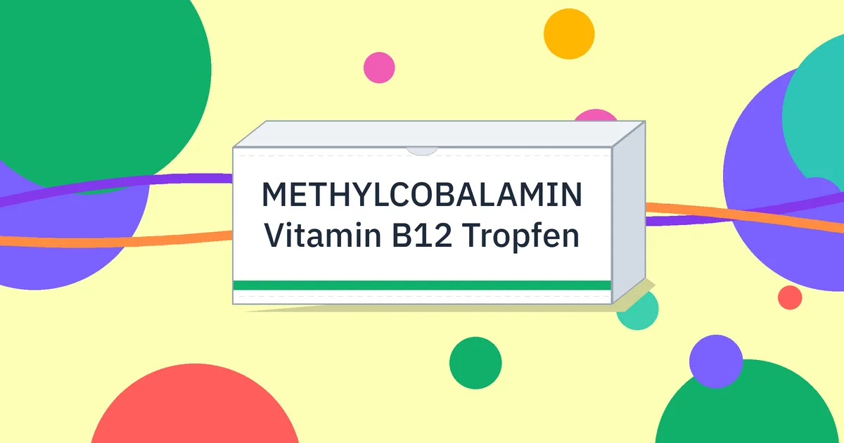 Symbolbild: Packung mit der Aufschrift METHYLCOBALAMIN Vitamin B12 Tropfen (PZN 10311149) – Verfügbarkeit und Bezug in Apotheken in Frankfurt am Main